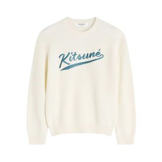 Maison Kitsun&eacute; Herren, Strickwaren, Wei&szlig;, LGr&ouml;&szlig;e
