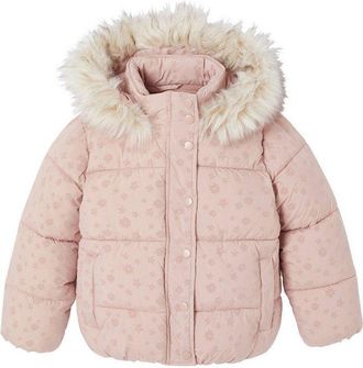 Vertbaudet Steppjacke Mädchen Steppjacke mit Kapuze, Fleecefutter Kapuze, Recycling-Polyester