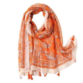 Generic &Eacute;charpe ch&acirc;le en viscose florale 180 cm pour hijab musulman, grande taille, bandeau tendance pour femme, quatre saisons, Couleur 21, taille unique