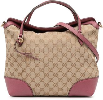 Gucci Hobo Bags - Medium GG Canvas Bree Satchel - Gr. unisize - in Braun - f&uuml;r Damen