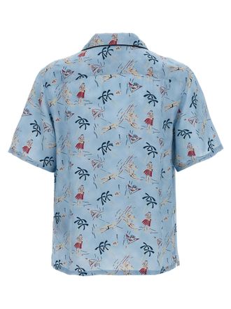 Prada Mens Blue Viscose Blouse