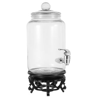 Cabilock Weinflasche Aus Dickem Glas Weinglas Mit Breiter Öffnung Und Wasserhahn Versiegelter Schnapsbehälter