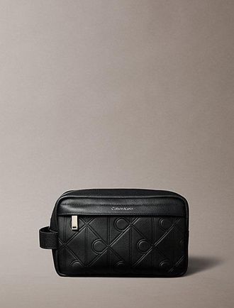 Calvin Klein Trousse de toilette avec logo embl&eacute;matique gaufr&eacute; int&eacute;gral