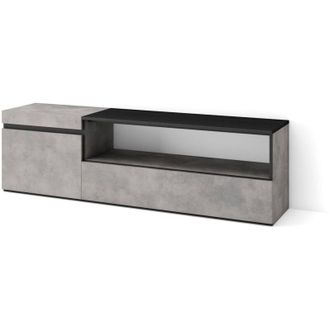 Skraut Home Skraut Home - TV-Schrank, Lowboard, f&uuml;r Wohnzimmer und Esszimmer, 150x45x35cm, F&uuml;r TV-Ger&auml;te bis zu 65, Fernsehtisch, Moderner Stil, Zementgrau