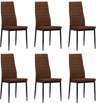 vidaXL Vidaxl - Chaises &agrave; manger lot de 6 marron tissu