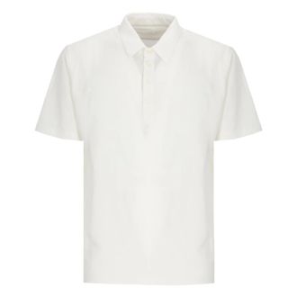 120% Lino Homme, Tops, Blanc, Taille: M Polo Chemises