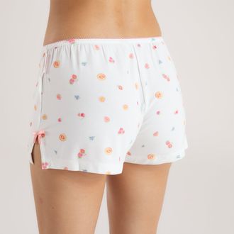 Lounge Modal Pyjama-Shorts - Wei&szlig;es Obst - XXL