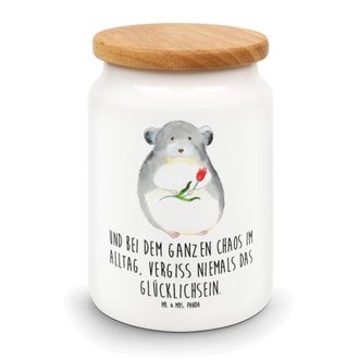 Mr. & Mrs. Panda Keksdose Chinchilla Blume - Geschenk, Kummer, Aufbewahrungsdose Mit Deckel, Lustige Spr&uuml;che, Chaos, Dose, Chinchillas, Vorratsdose, Liebeskummer, B&uuml;ro