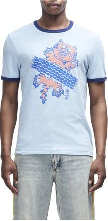 Deus Homme, Tops, Bleu, Taille: 2XL Flat Out Tee