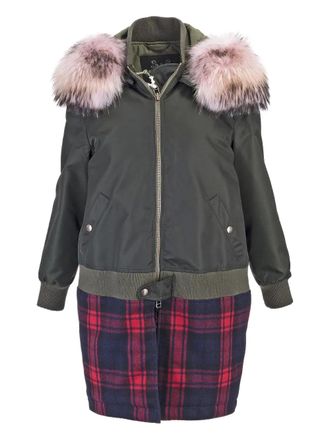 Mr & Mrs Italy manteau &agrave; capuche bord&eacute;e de fourrure - Vert
