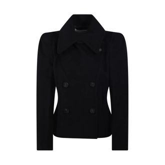 7 For All Mankind Zweireihige Jacke mit hohen Schultern - - Jackets - Damen - Schwarzk - S