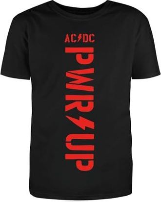 AC/DC T-shirt de tournée PWRUP 2024, avec impression arrière avec dates de tournée, durable, robuste, Noir, XL