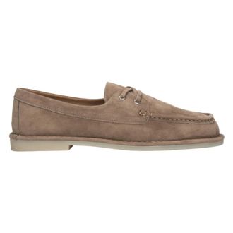 Estro & Luminara Femme, Chaussures, Beige, Taille: 40 EU Mocassins en velours style nautique &agrave; lacets