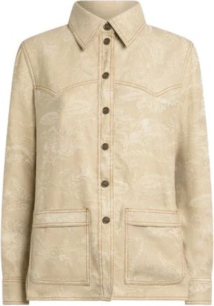 Etro Femme, Vestes, Beige, Taille: 36 FR Veste &agrave; fleurs en jacquard