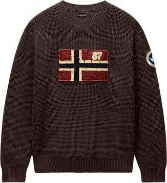 Napapijri Pull droit col rond &agrave; broderies