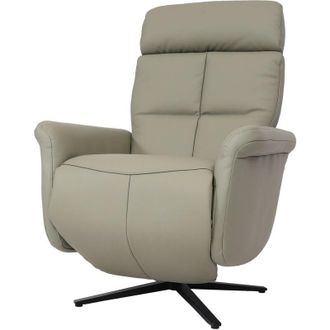 Hhg [NEUWERTIG] Relaxsessel HHG-378, Design Fernsehsessel TV-Sessel Liegesessel, Liegefunktion drehbar, Voll-Leder grau