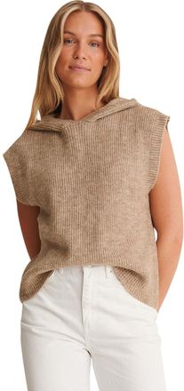 NA-KD Damen Knitted Hoodie Vest Pullunder, Dunkelbeige, XS