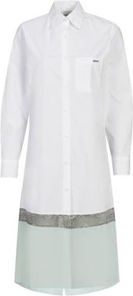 Coperni Robe chemise midi &agrave; dentelle en coton