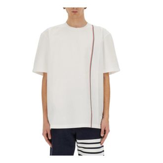 Thom Browne RWB Stripe Jersey Tee - - Tops - Herren - Wei&szlig; - XL
