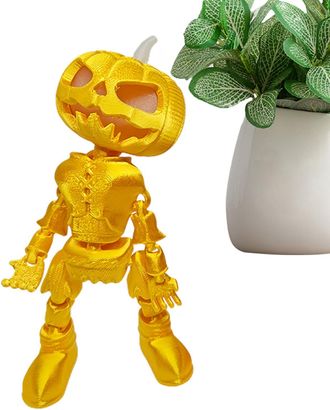 Generic Leuchtender Halloween-K&uuml;rbis, Halloween-K&uuml;rbis bedruckt | Puppe mit LED-Sammlung bedruckter K&uuml;rbis-Figur | Miniatur K&uuml;rbis-Figuren mit Landschaft f&uuml;r 