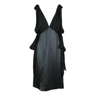 Bottega Veneta Seidenkleid mit Seitenschlitz - - Dresses - Damen - Schwarzk - 2XS
