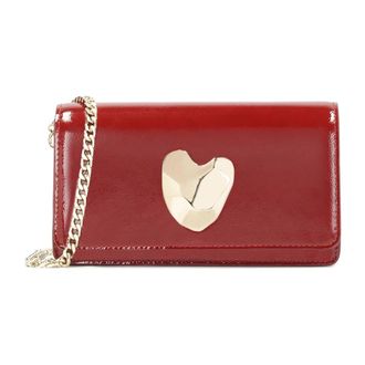 Kazar Maroon geknitterte Lacklederhandtasche - - Bags - Damen - Braun - ONE SIZE
