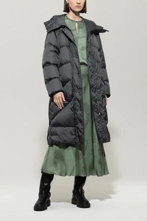 Luisa Cerano Femme, Manteaux, Gris, Taille: 44 FR Manteau en duvet matelass&eacute; avec fentes lat&eacute;rales