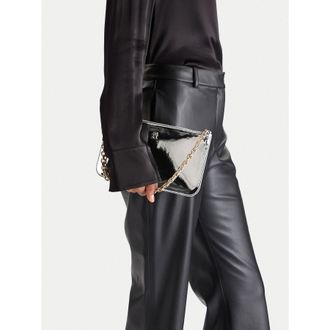 Tommy Hilfiger Handtasche Tommy Hilfiger Th Icon Chain Shoulder Pouch Met AW0AW18219 Silberfarben