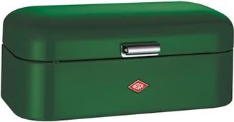 WESCO Grandy Brotkasten in der Farbe darkgreen, pulverbeschichtetes Stahlblech, Lüftungslöcher und stabiler Handgriff, Special Edition Weihnachten