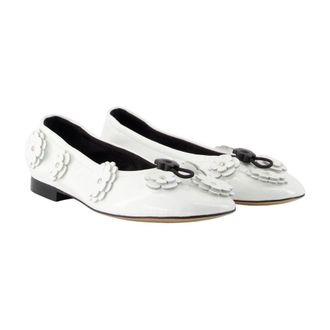 Cecilie Bahnsen Womens Brielle Ballet Flat White Leather