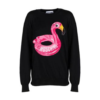 Moschino Flamingo Jacquard Pullover - - Sweatshirts & Hoodies - Damen - Schwarzk - XS