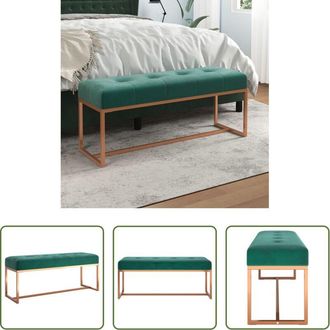 vidaXL vidaXL Wohnzimmerbank - Sitzbank Dunkelgr&uuml;n 110x36x45 cm Samt