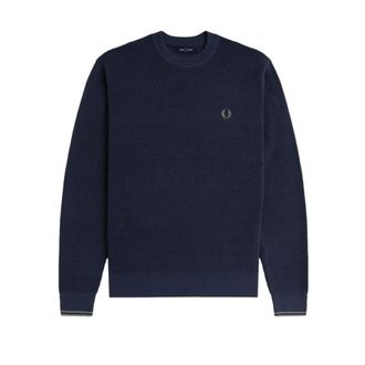 Fred Perry Rundhals-Strickware - - Knitwear - Herren - Blau - XS