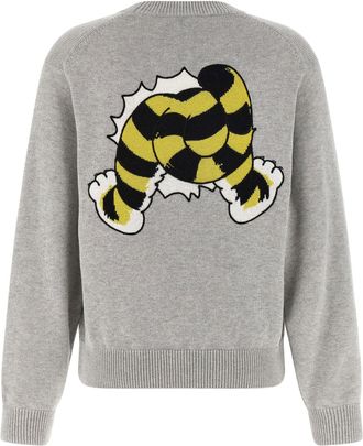 Kenzo Intarsia Tiger Embroidery Sweater - Grey