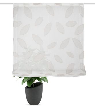 Home Wohnideen Raffrollo Moran, Leinenoptik, inkl. Flauschband, Klettband und Stangen, Farbe:Stein, Gr&ouml;&szlig;e:140 x 100 cm, Anzahl:1x