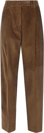 R&oacute;he Femme, Pantalons, Brun, Taille: 36 FR Daria Pantalon Droit en Velours C&ocirc;tel&eacute; &agrave; Plis Simples