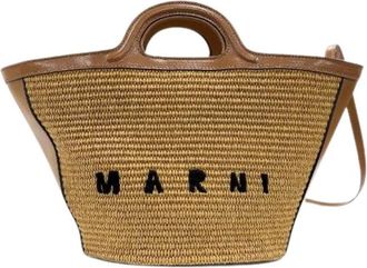 Marni Sac &agrave; main en cuir Tropicalia Pre-owned - Femme - Pre-owned - Brun - Taille: ONE Size