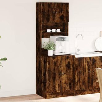 vidaXL Vidaxl - Armoire de cuisine chêne fumé 60x50x180 cm bois dingénierie