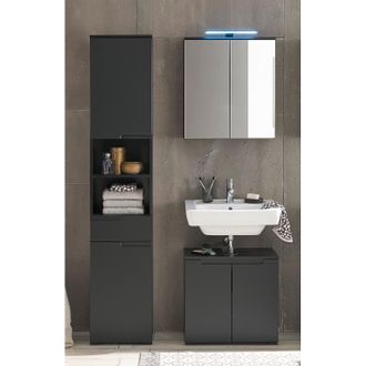 Fredriks home24 Badezimmerset I 3-teilig 100 x 191 x 32cm Schwarz