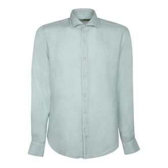 Dell'Oglio Homme, Chemises, Vert, Taille: L Linen Shirt