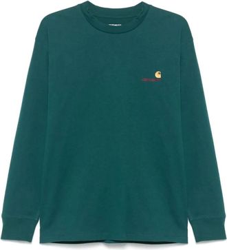 Carhartt Work in Progress Homme, Tops, Vert, Taille: M American Script Logo Tee