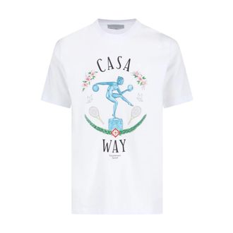 Casablanca Homme, Tops, Blanc, Taille: XL T-shirt Statue En Marbre
