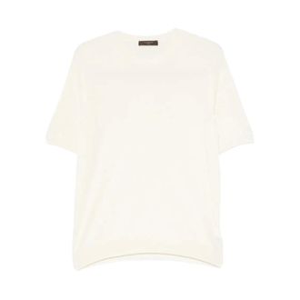 Zanone Homme, Tops, Blanc, Taille: XL Sueter Vainilla Cuello Redondo