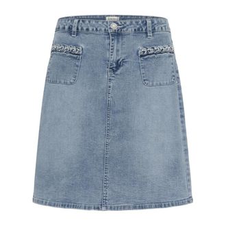 Cream Femme, Jupes, Bleu, Taille: 48 FR CRGrazie Denim Skirt