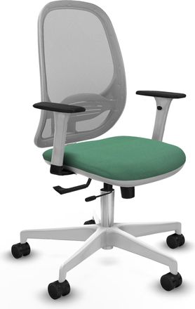 Piqueras y Crespo Schreibtisch mit 1D-Armen, h&ouml;henverstellbare Lendenwirbelst&uuml;tze, ausgestattet mit Syncro/Translack und Schneidschaum, mit Rollen von 65 mm, Nylon, Gra