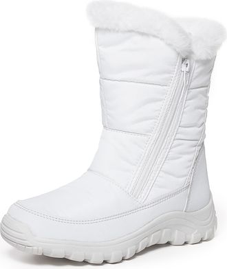 Polar Damen Winterstiefel - Mit Doppeltem Rei&szlig;verschluss & Einstiegshilfe - Wasserdichtes Nylon - Dick Gefuttert mit Kunstfell - Memory Foam - Fur Regen & S