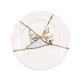 Seletti Assiette Kintsugi - Blanc - Or - Designer Marcantonio