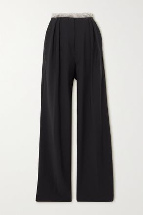 Michael Lo Sordo Pantalon Large En Laine À Plis Et À Cristaux Stellar Boy - Noir