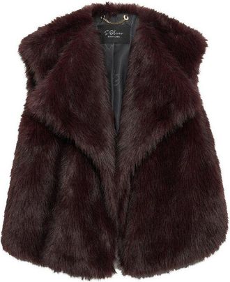 s.Oliver Outdoorjacke Outdoor-Weste Weste aus Fake Fur