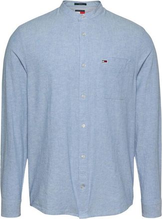 Tommy Jeans Herren Hemd aus Bio-Baumwolle und Leinen TJM LINEN MIX BAND COLLAR SHIRT